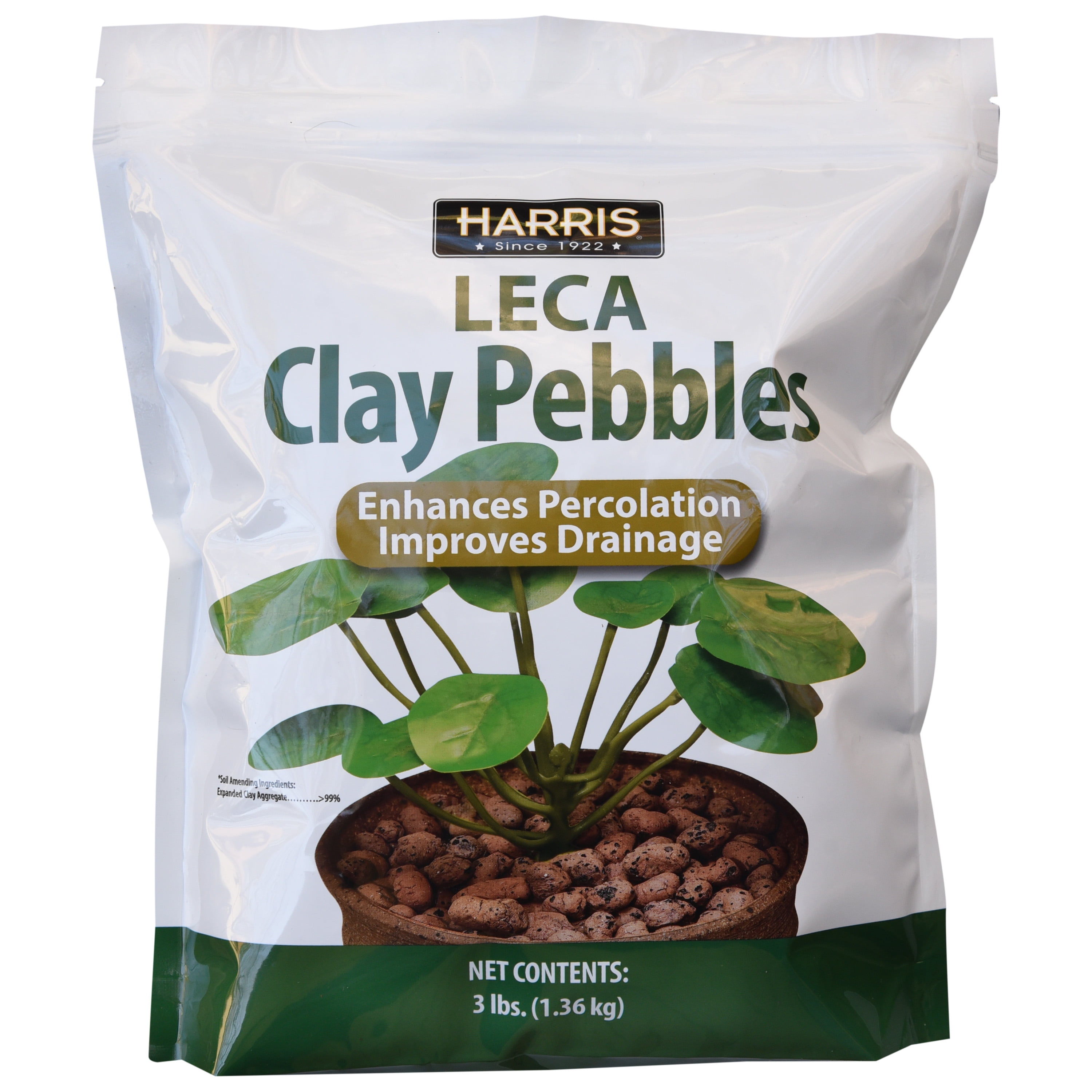 Harris LECA Clay Pebbles, 2.5lb, for Drainage, Aeration, Hydroponics ...