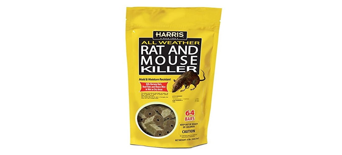 Harris All Weather Poison Rodent Block, Rat & Mouse Killer Bars for ...