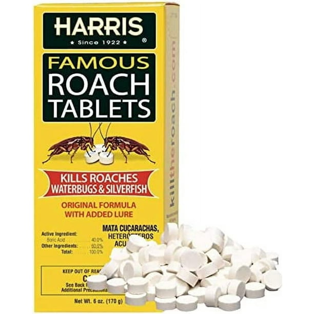 Harris Roach Tablets Boric Acid Roach Killer, 6 oz, 145 Tablets ...