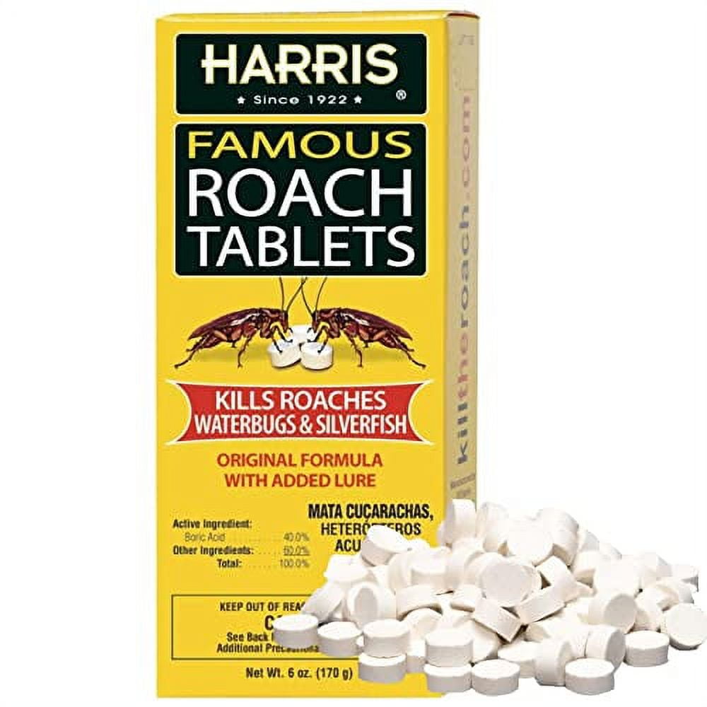 Harris Roach Tablets, Boric Acid Roach Killer with Lure, 6 oz, 145 ...