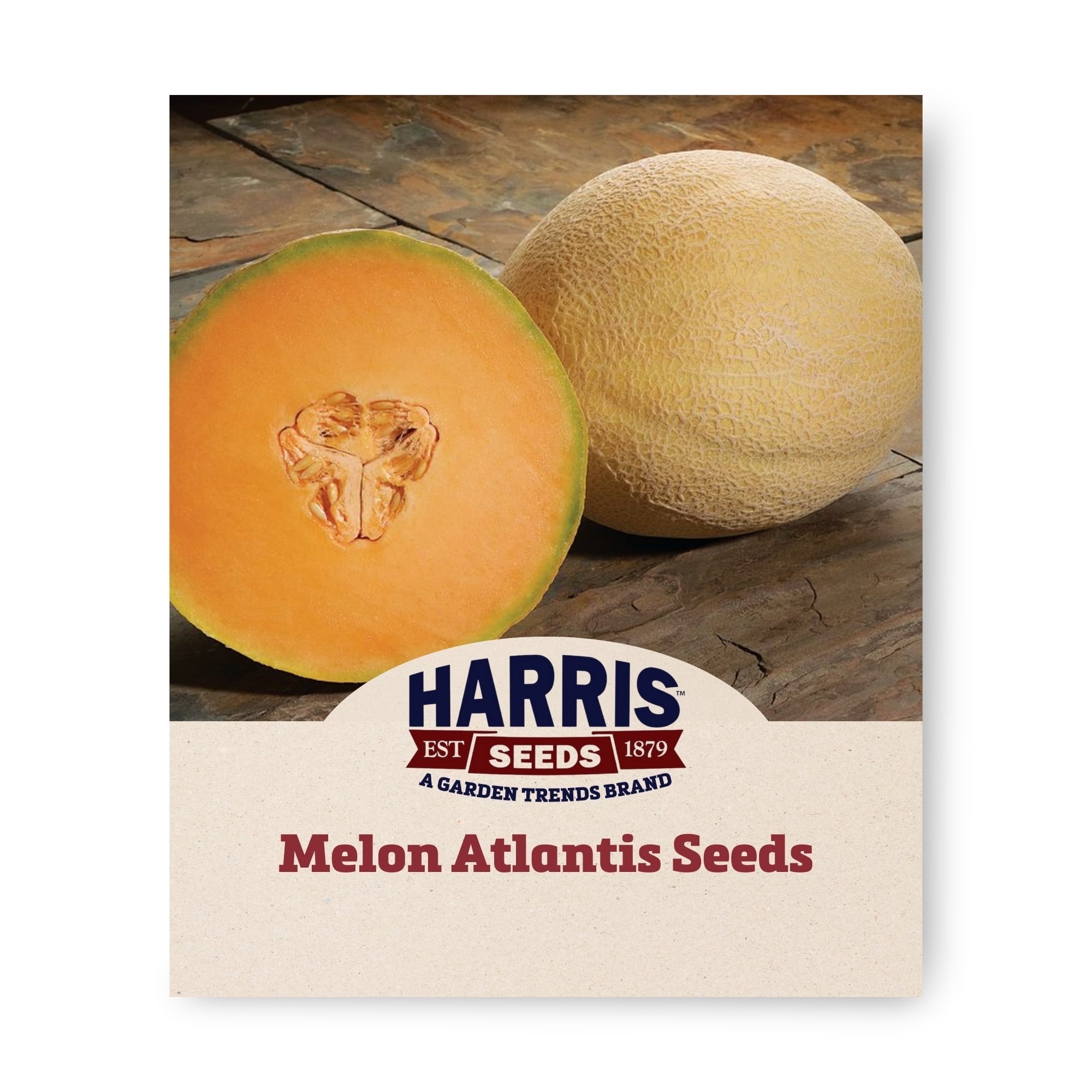 Harris Seeds Treated Melon Atlantis F1, 1,000 Seeds, Orange Flesh, 6-8 ...