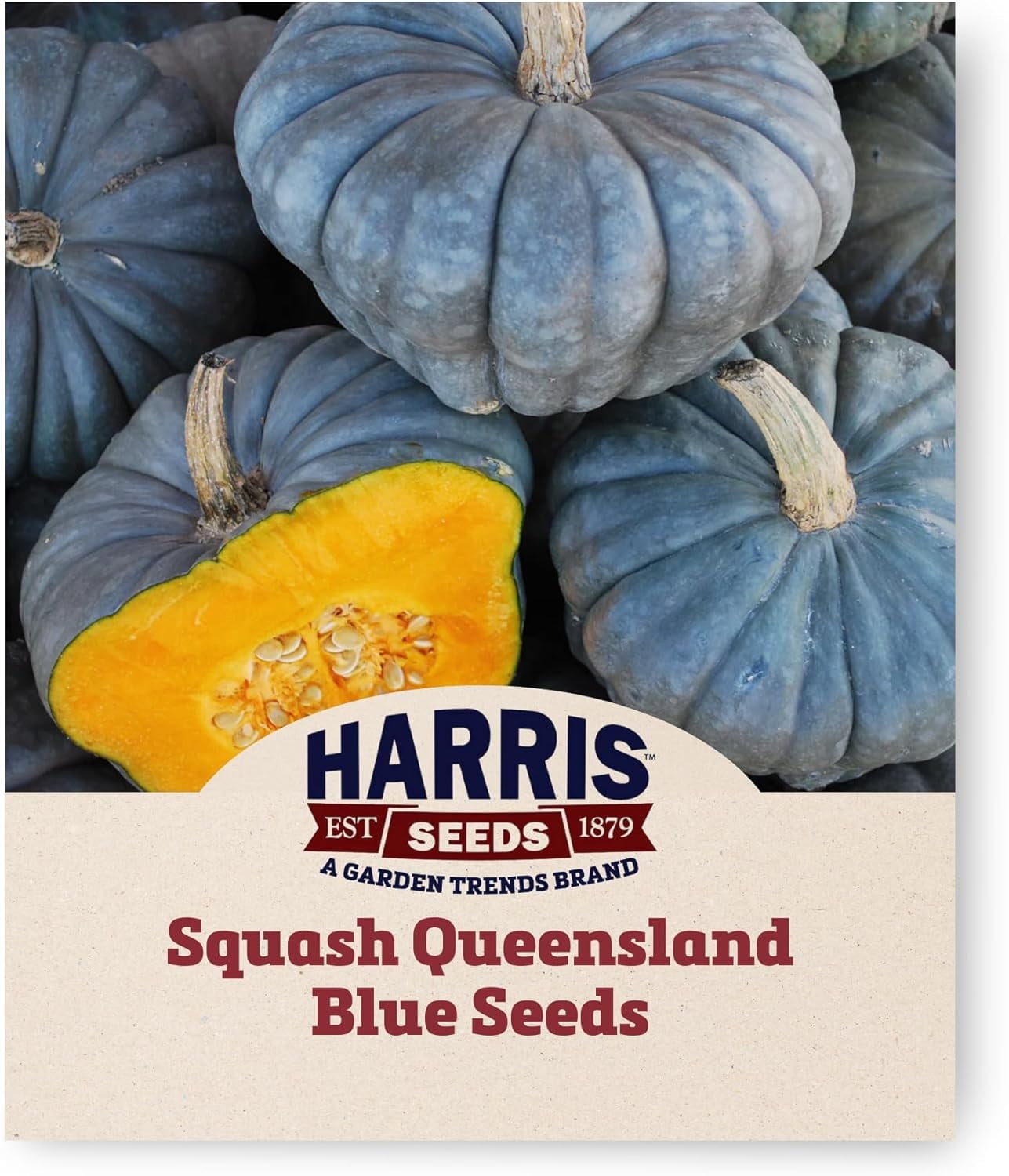 Harris Seeds Squash Queensland Blue, Dark Blue-Green Ribbed Fruit, 25 ...