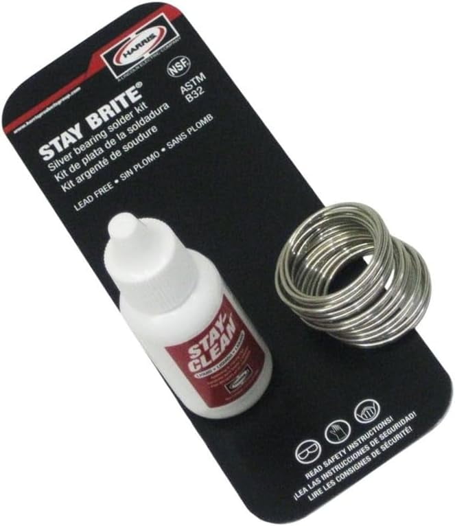 Harris Stay-Brite Silver Bearing Solder & Stay Clean Liquid Flux Kit ...