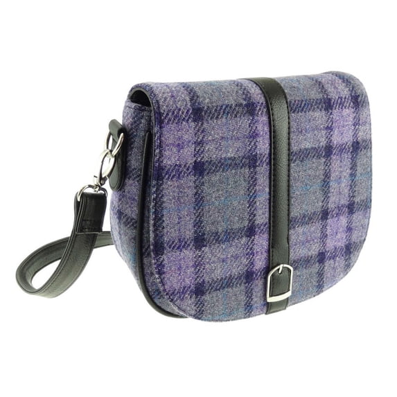 Harris Tweed Women's Shoulder Bag with Buckle Detail – 100% Wool – Made ...