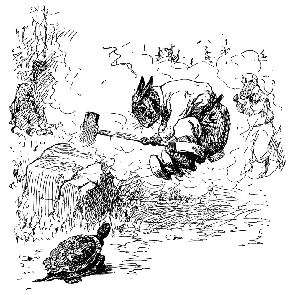 Harris Uncle Remus 1895. Nbrer Rabbit Smashing The Rock While Brer ...