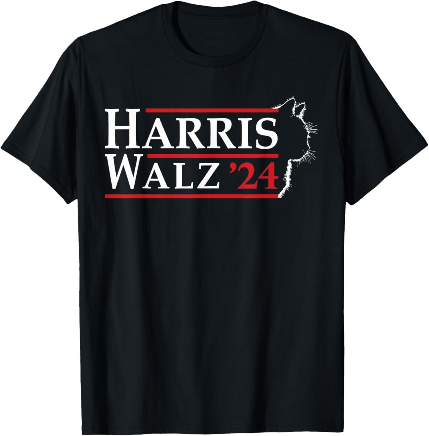 Harris Waltz 2024 Election Cat Lady Kamala Harris Tim Waltz T-Shirt ...