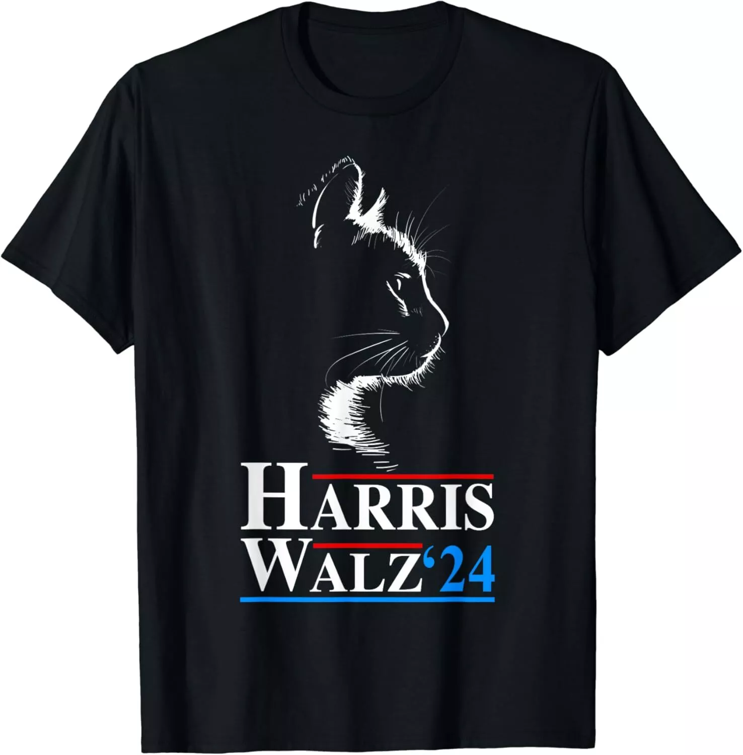 Harris Waltz 2024 Election Funny Cat Kamala Harris Tim Walz Unisex T ...