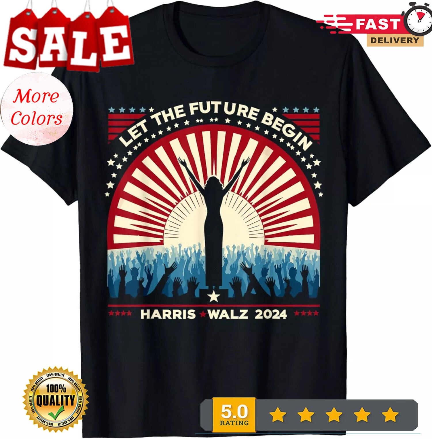 Harris Waltz 2024 Election Kamala Harris Tim Waltz 2024 T-Shirt ...