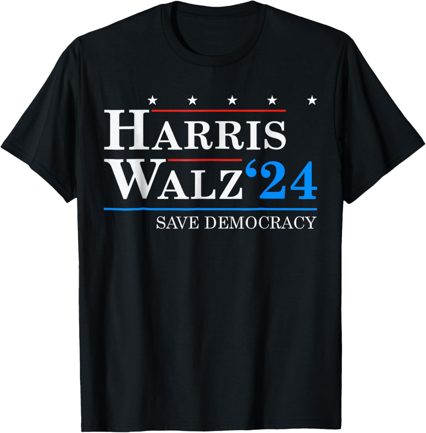 Harris Waltz 2024 Election Save Democracy Kamala Harris T-Shirt ...