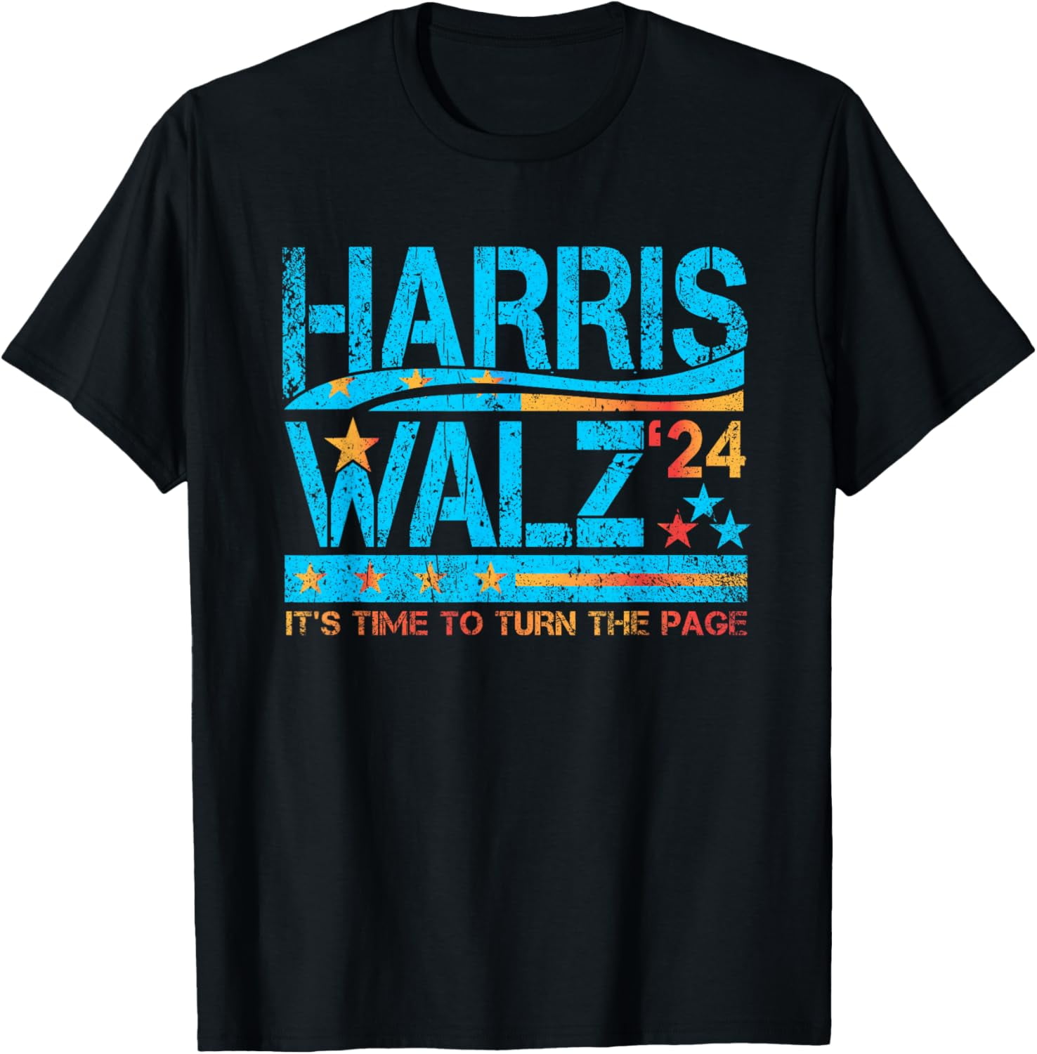 Harris Waltz 2024 It's Time To Turn The Page Kamala Harris T-Shirt ...