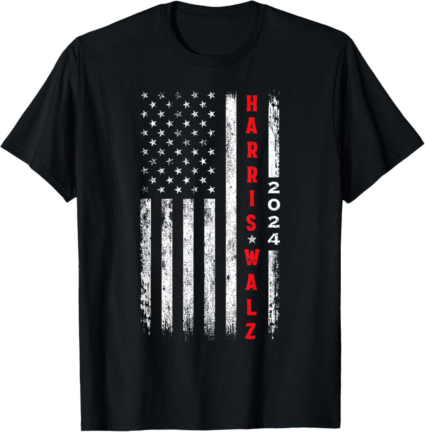Harris Waltz 2024 Kamala Harris Tim Walz Waltz American Flag T-Shirt ...