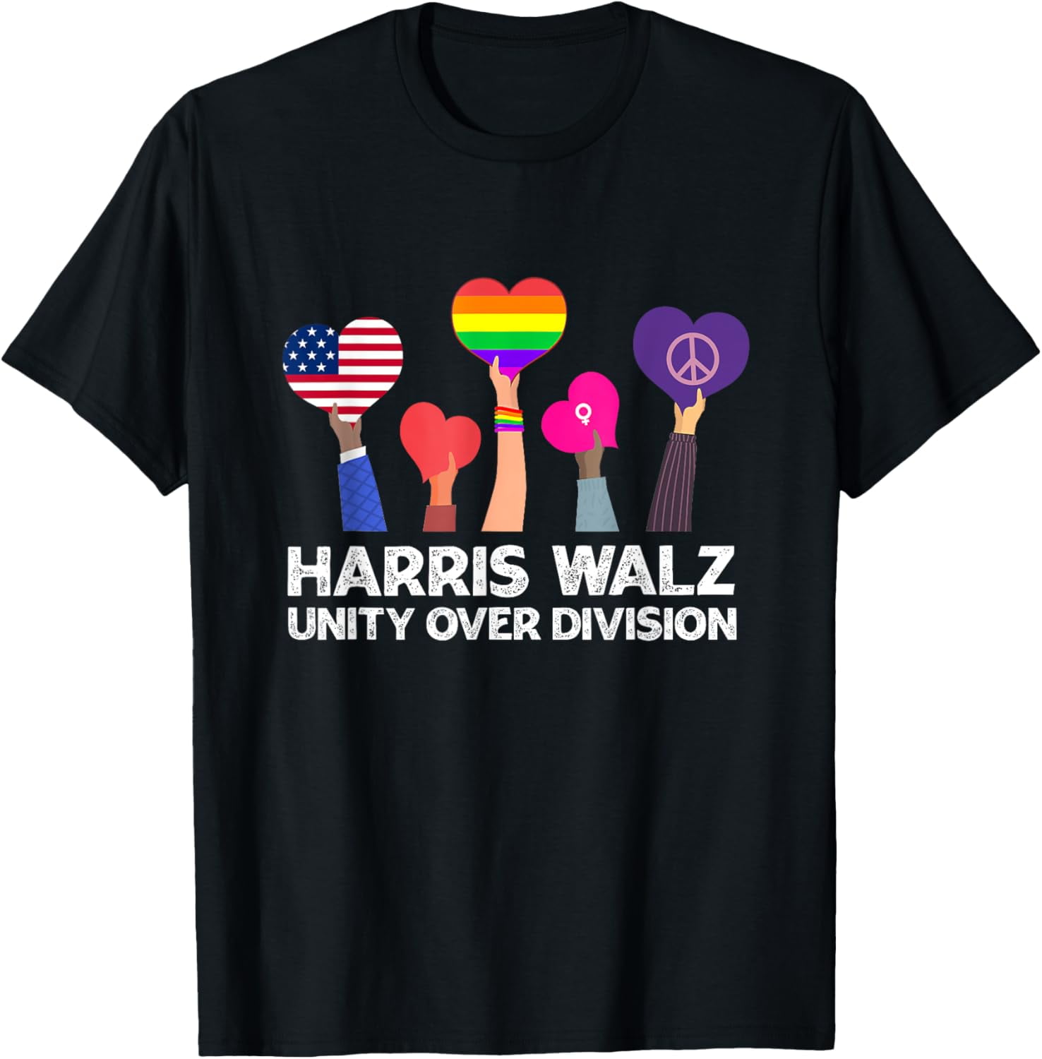 Harris Waltz 2024 Unity Over Division Kamala Harris Tim Walz T-Shirt ...