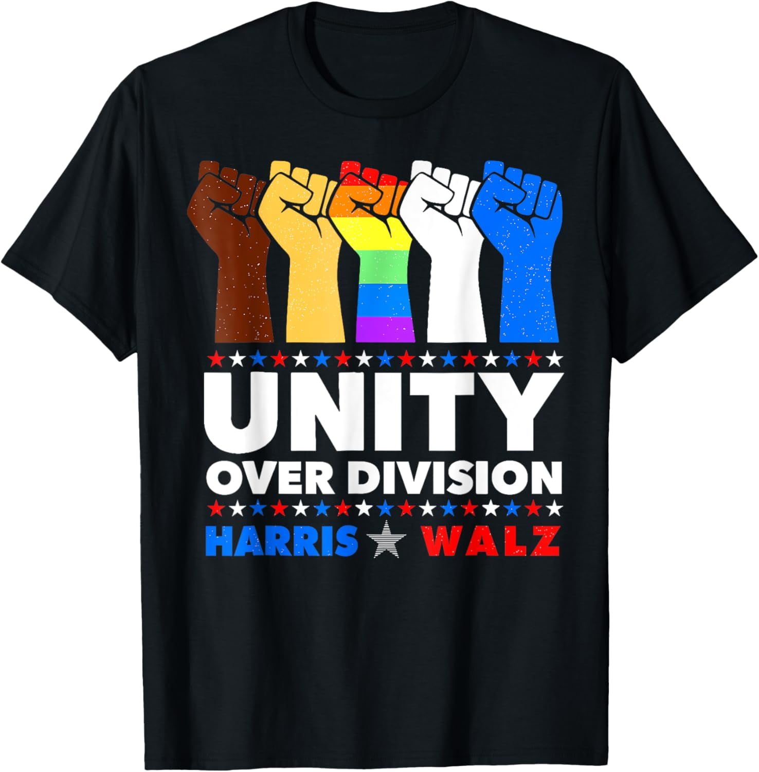 Harris Waltz 2024 Unity Over Division Kamala Harris Tim Walz T-Shirt ...