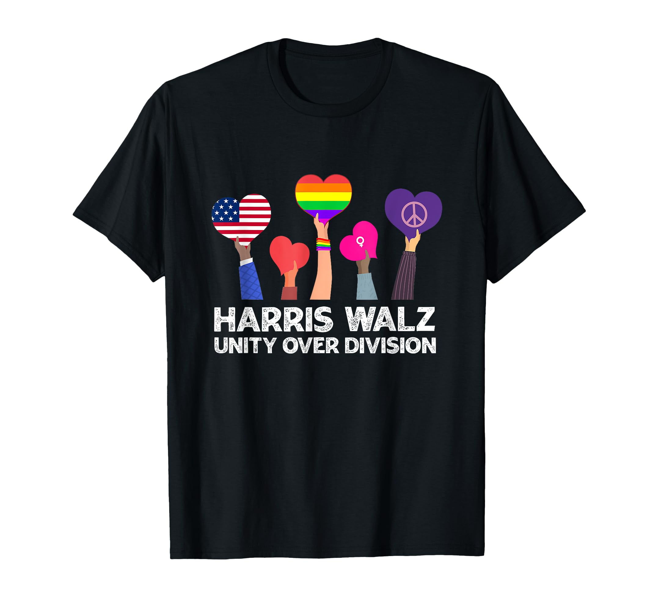 Harris Waltz 2024 Unity Over Division Kamala Harris Tim Walz T-Shirt ...
