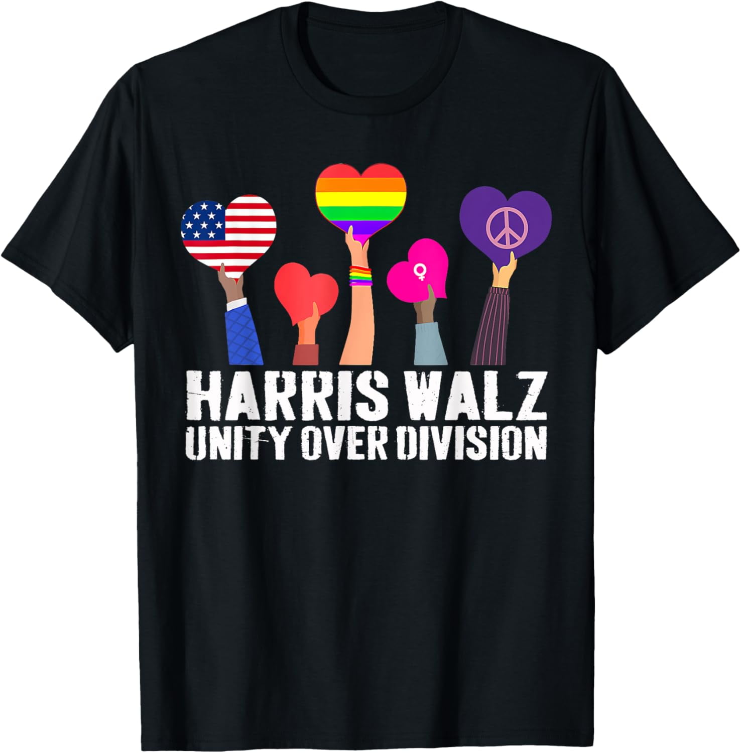 Harris Waltz 2024 Unity Over Division Kamala Harris Tim Walz T-Shirt ...