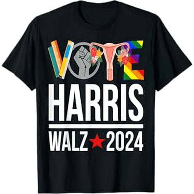 Harris Waltz 2024 Vote Reproductive Rights LGBTQ Election T-Shirt ...