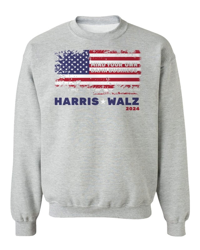 Harris Walz 2024 President Elections US Flag Theme Unisex Crewneck ...