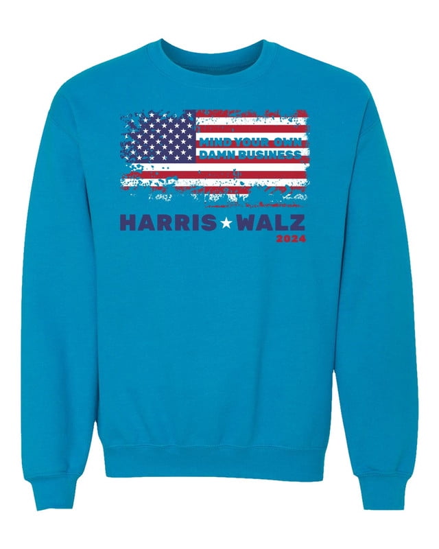 Harris Walz 2024 President Elections US Flag Theme Unisex Crewneck ...