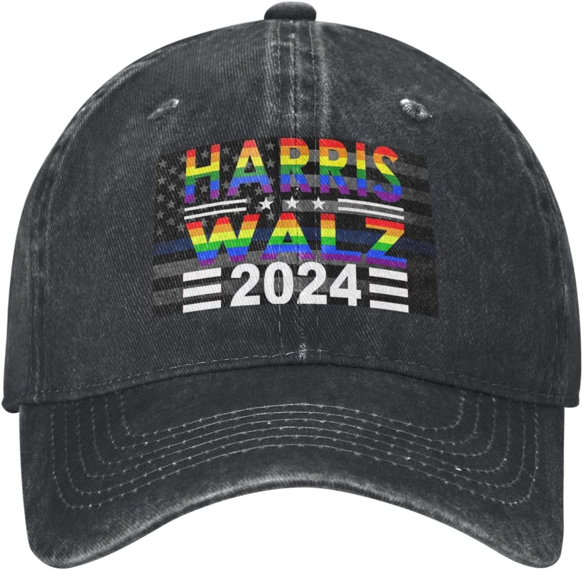 Harris Walz 2024 Rainbow Gay Pride LGBT Democrat Baseball Cap ...