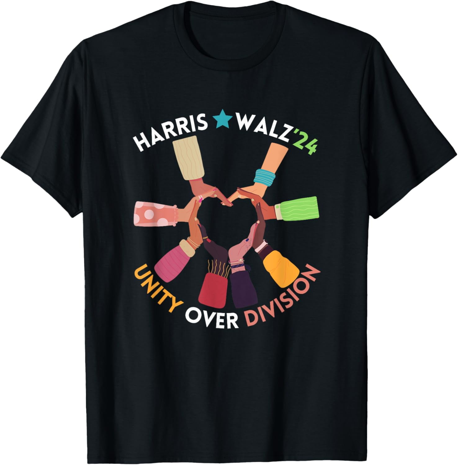 Harris Walz 2024 Unity Over Division Harris Walz Waltz 2024 T-Shirt ...