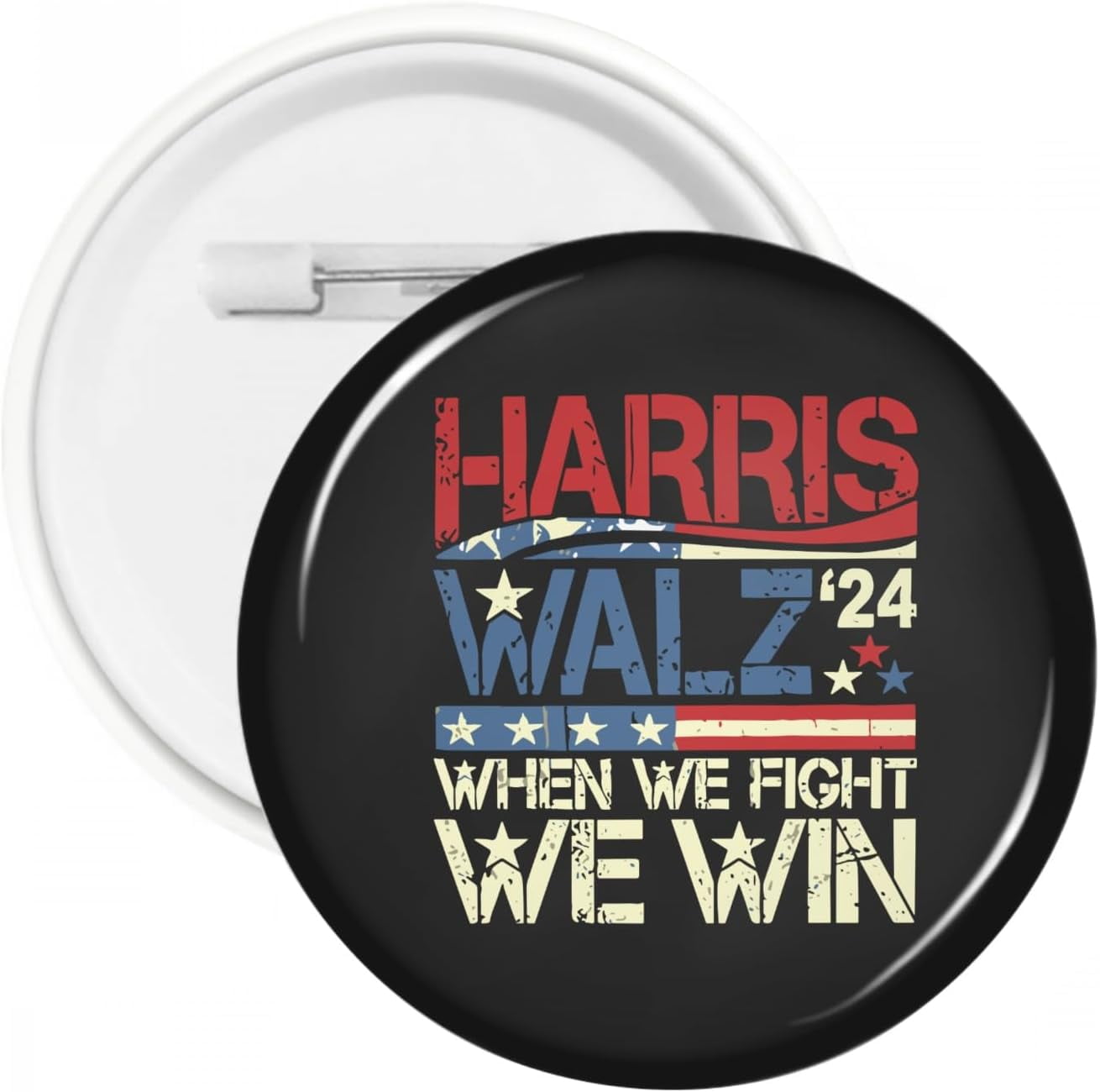 Harris Walz 2024 When We Fights We Win Badges Pin Fashion Logo Backpack ...
