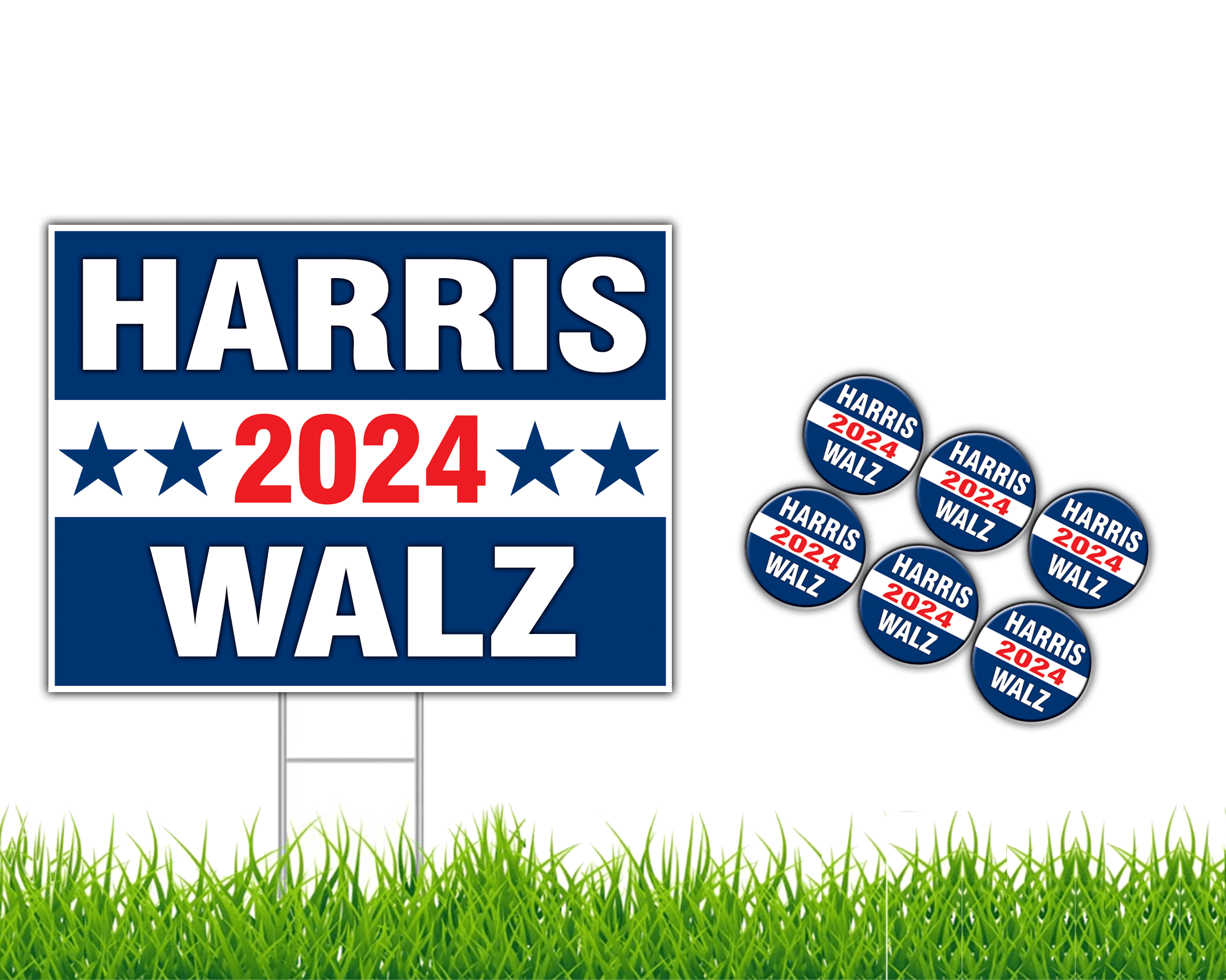 Harris Walz 2024 Yard Sign for Outside, 18" x 24" Yard Sign with Metal ...