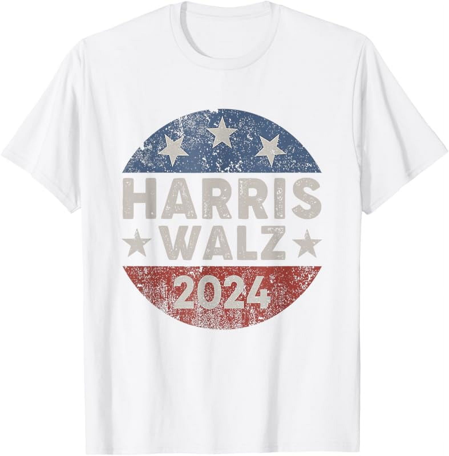 Harris Walz 2024 vintage button Camara Harris Tim Walz T-shirt, black ...