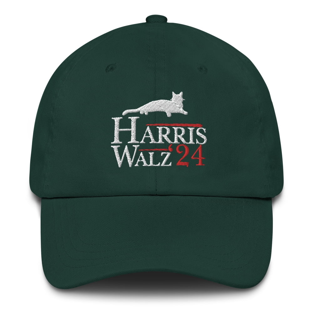 Harris Walz '24 Lazy Cat Dad Hat (Spruce) - Walmart.com