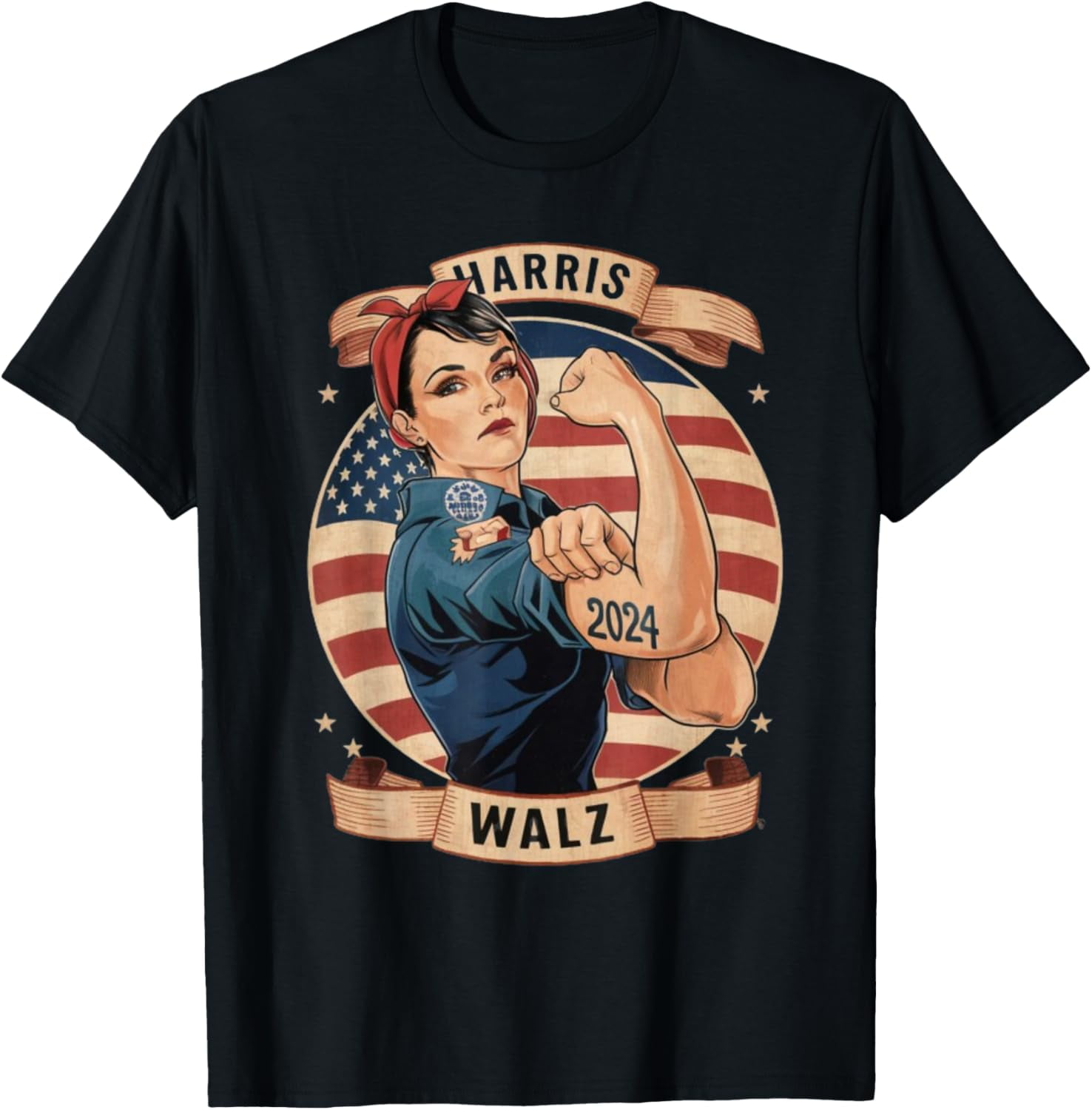 Harris Walz - Rosie The Riveter T-Shirt - Walmart.com