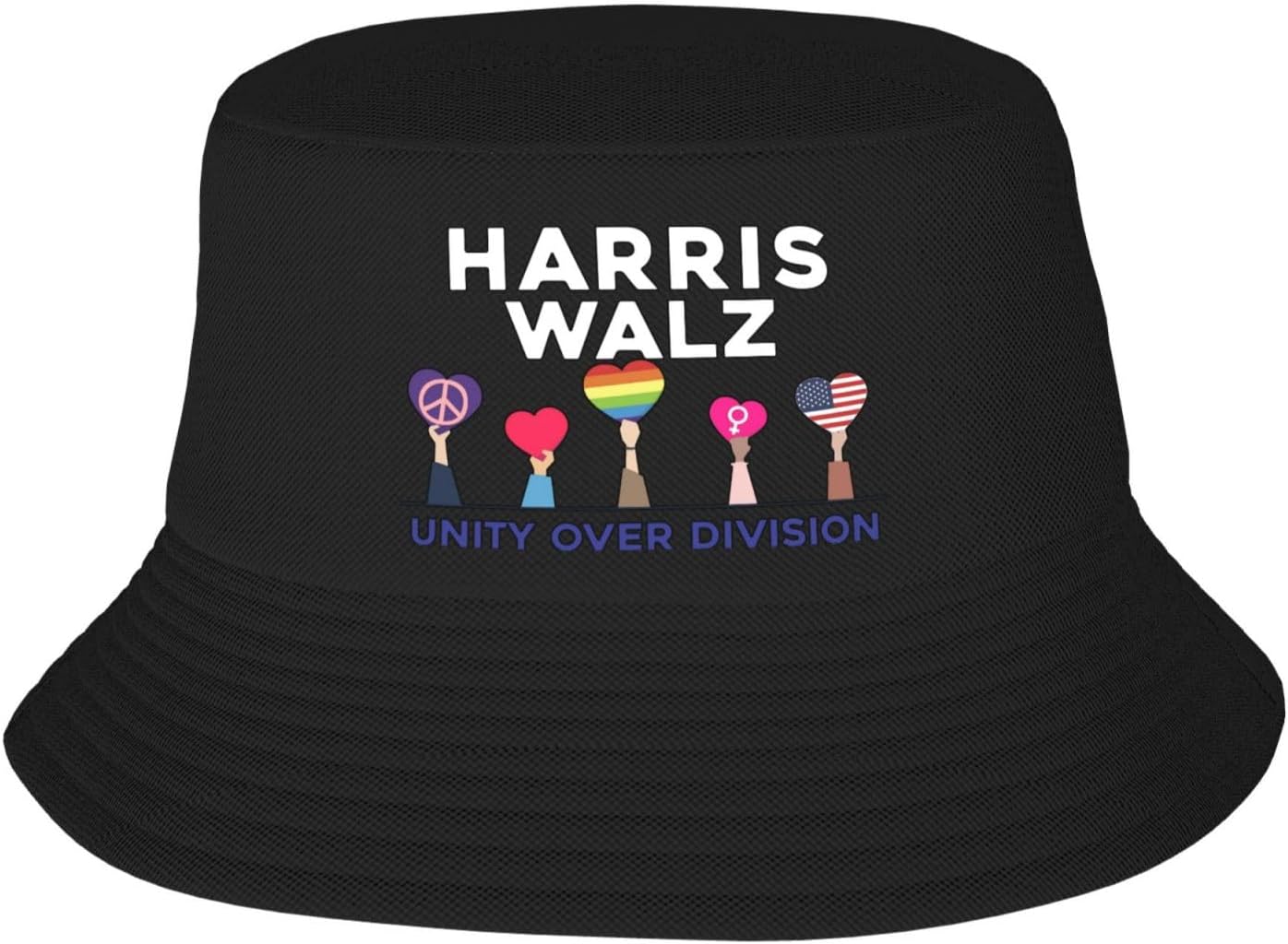 Harris Walz Unity Over Division Bucket Hat Harris Walz Unity Over ...