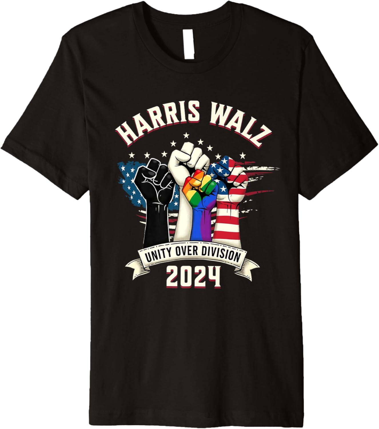 Harris Walz Unity Over Division Harris Walz Premium T-Shirt - Walmart.com