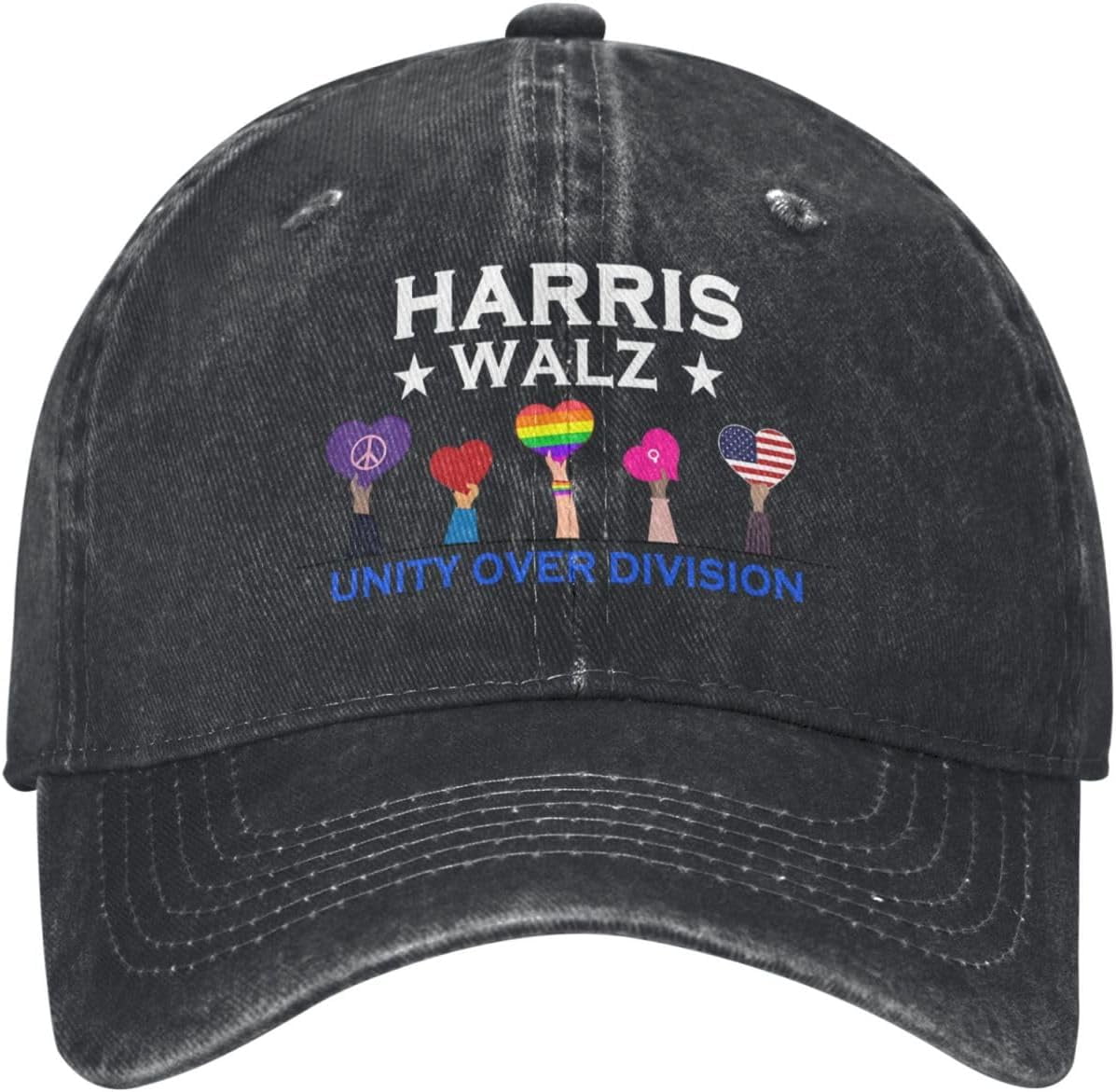 Harris Walz Unity Over Division Hats Cowboy Dad Hats Retro Kamala 2024 ...