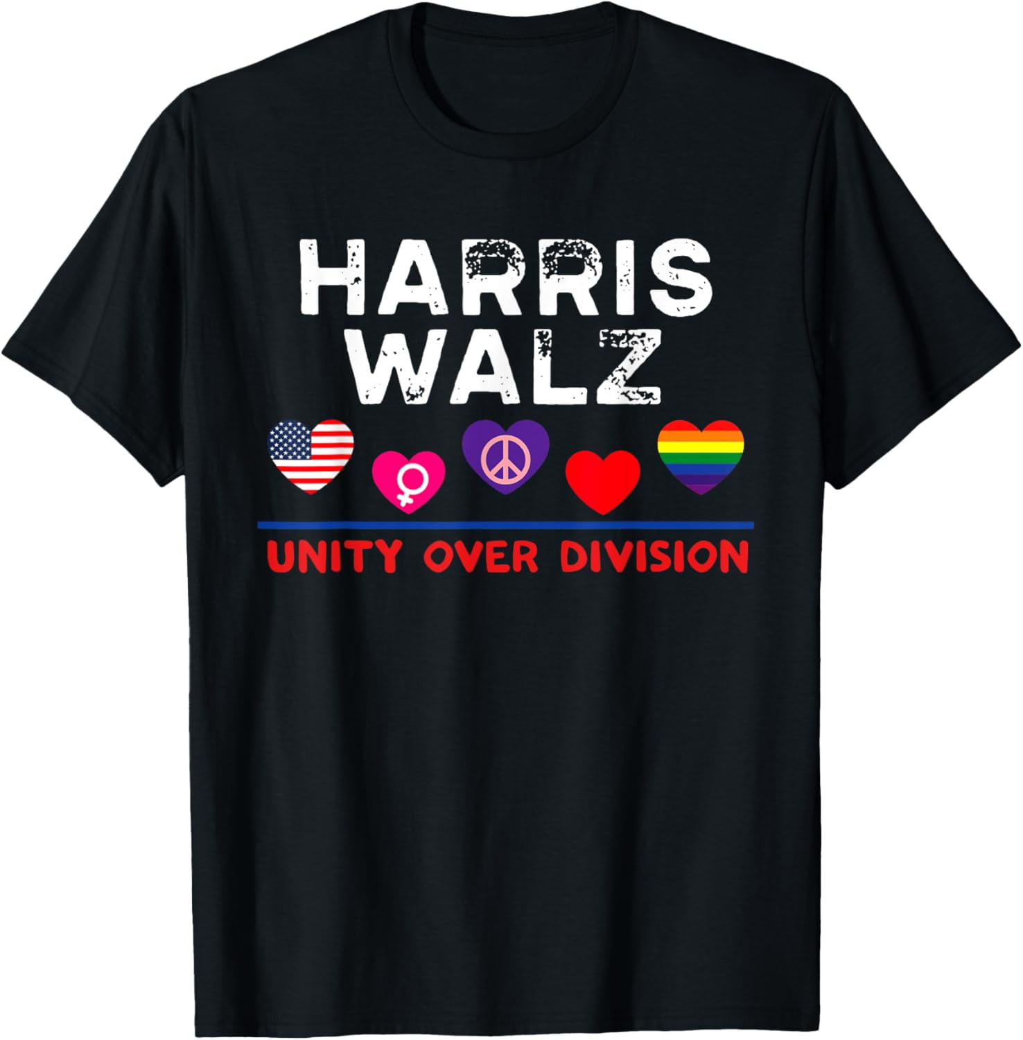 Harris Walz Unity Over Division, Kamala Harris 2024 T-Shirt - Walmart.com