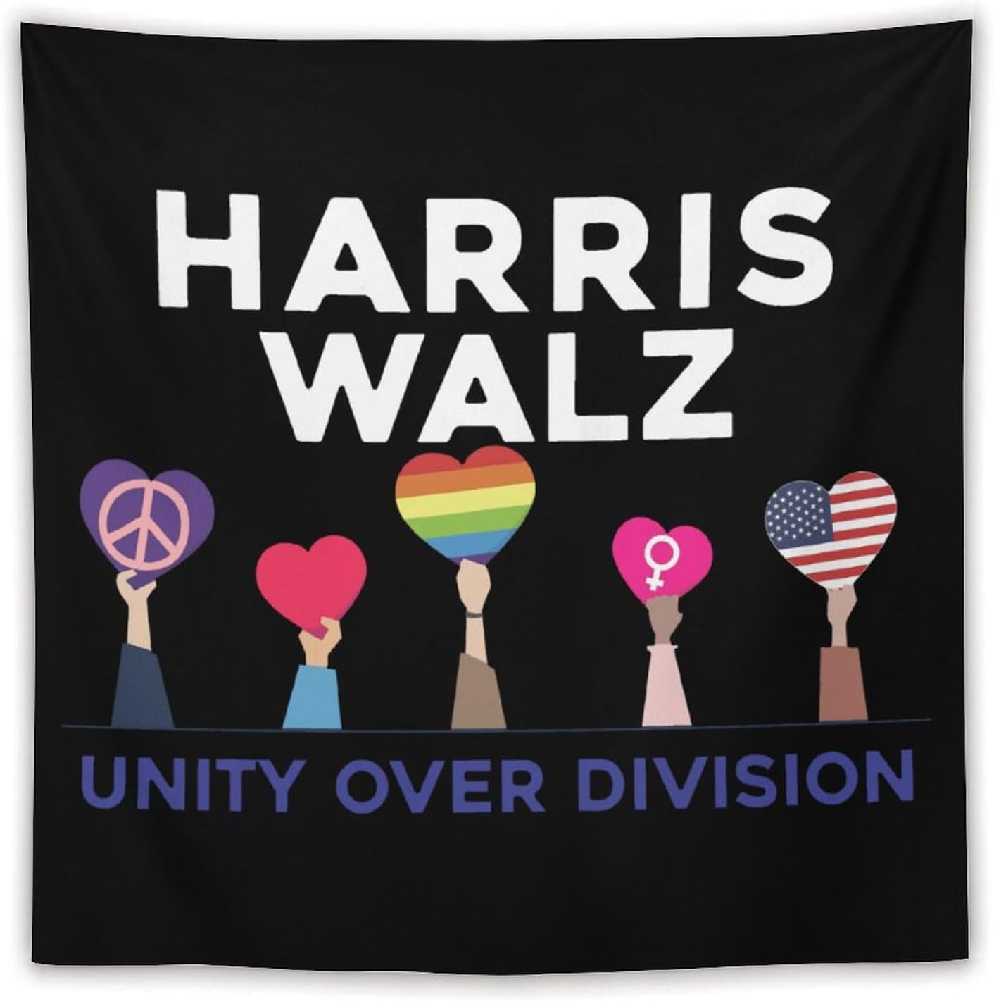 Harris Walz Unity Over Division Tapestries 60"x60" Wall Art Banner ...