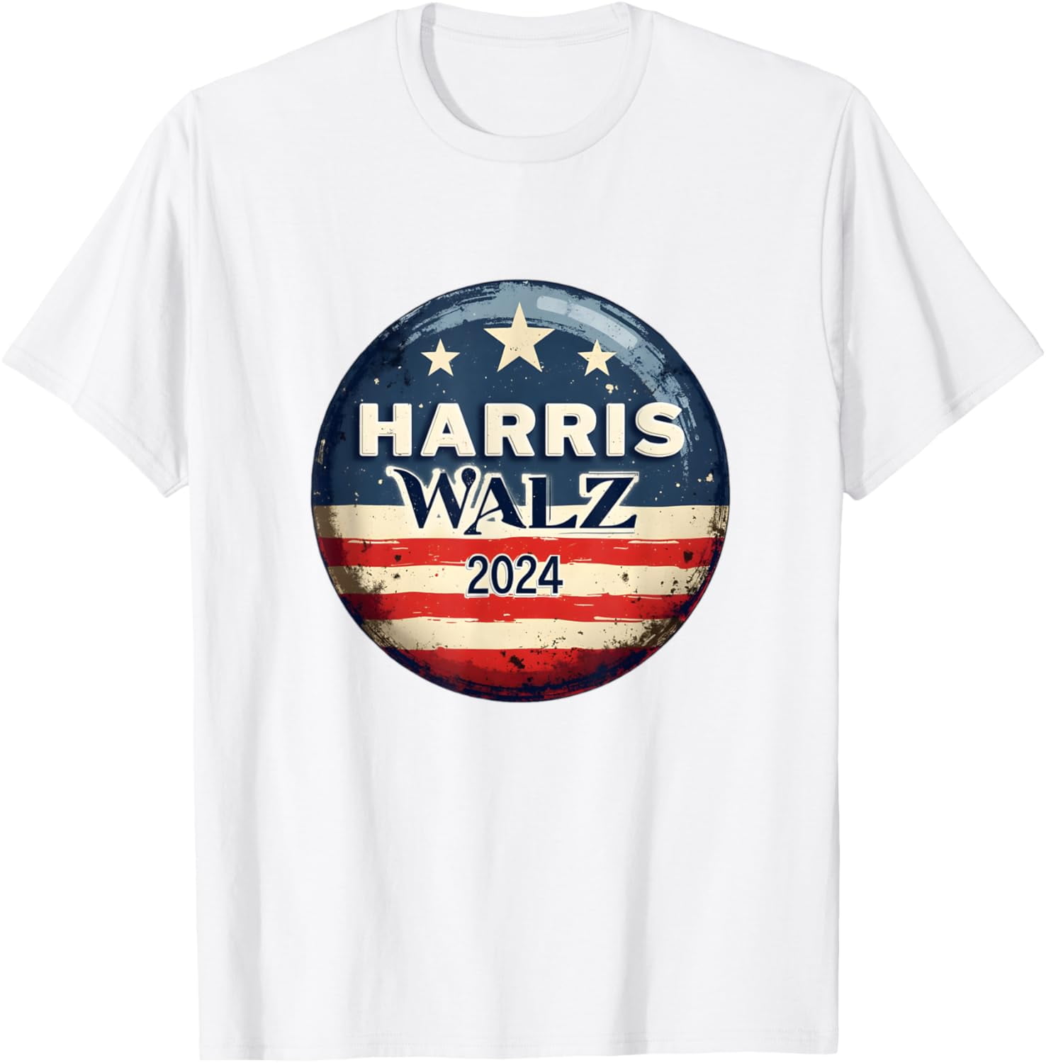 Harris Walz Waltz 2024 Vintage Button Kamala Harris Tim Walz T-Shirt ...