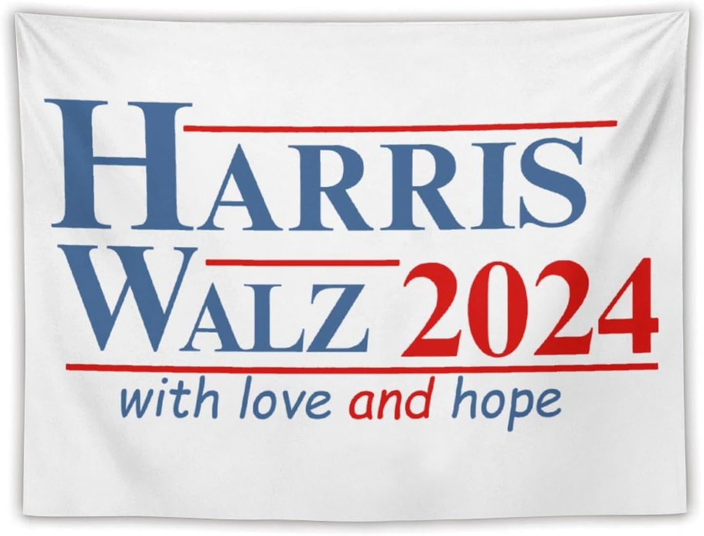 Harris Walz with Love And Hope Tapestries 60"x80" Wall Hanging Banner ...