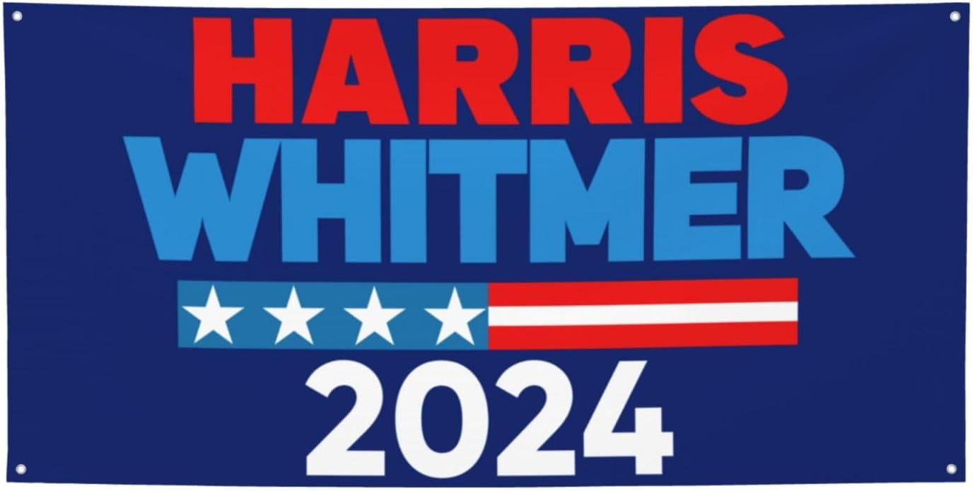 Harris Whitmer 2024 Banner Flag 2x4 Ft Kamala Harris Whitmer 2024 For ...