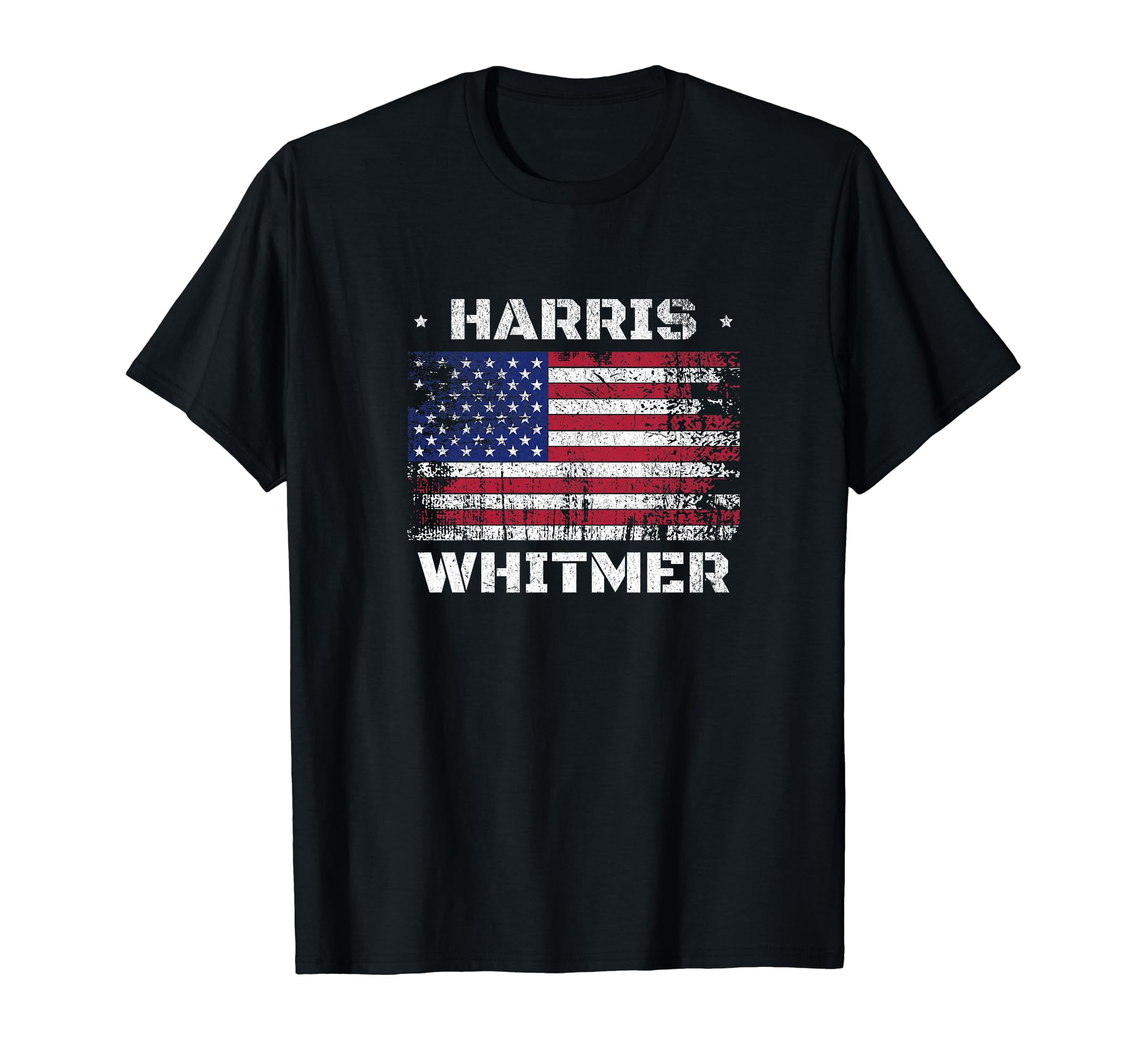 Harris Whitmer 2024 Distressed US Flag Election President T-Shirt ...