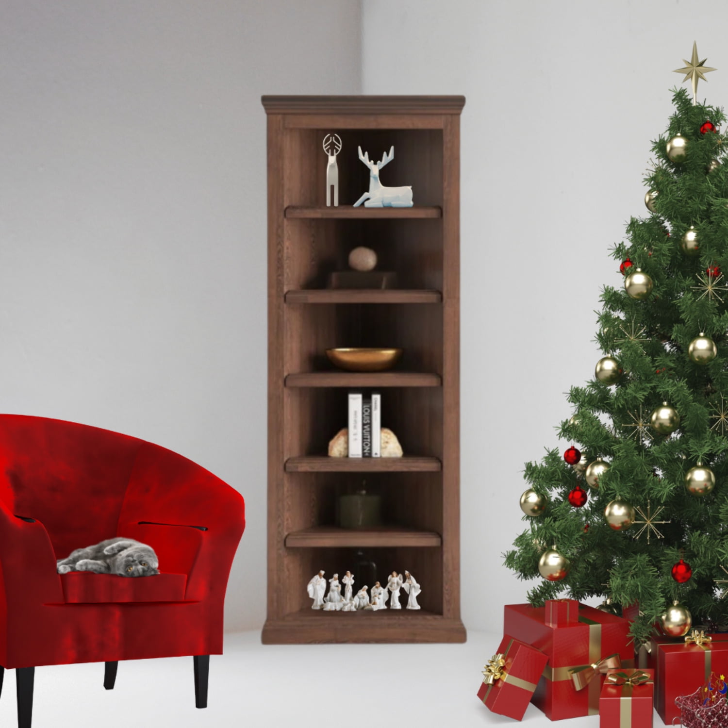 Harrisburg Corner Bookcase - Walmart.com