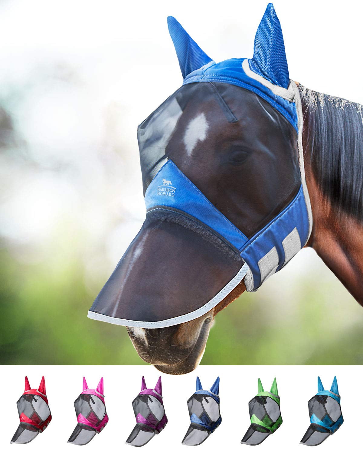 Harrison Howard CareMaster Pro Luminous Fly Mask Full Face Aquamarine ...