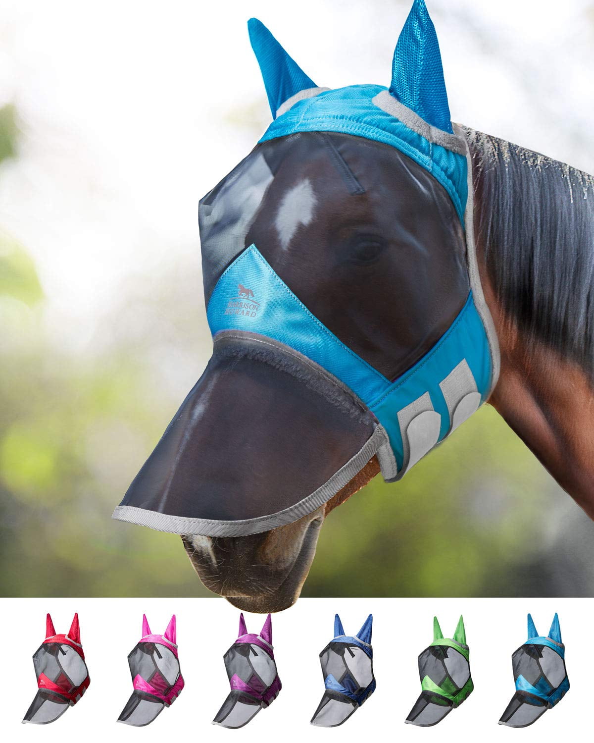 Harrison Howard CareMaster Pro Luminous Fly Mask Full Face Voodoo Blue ...