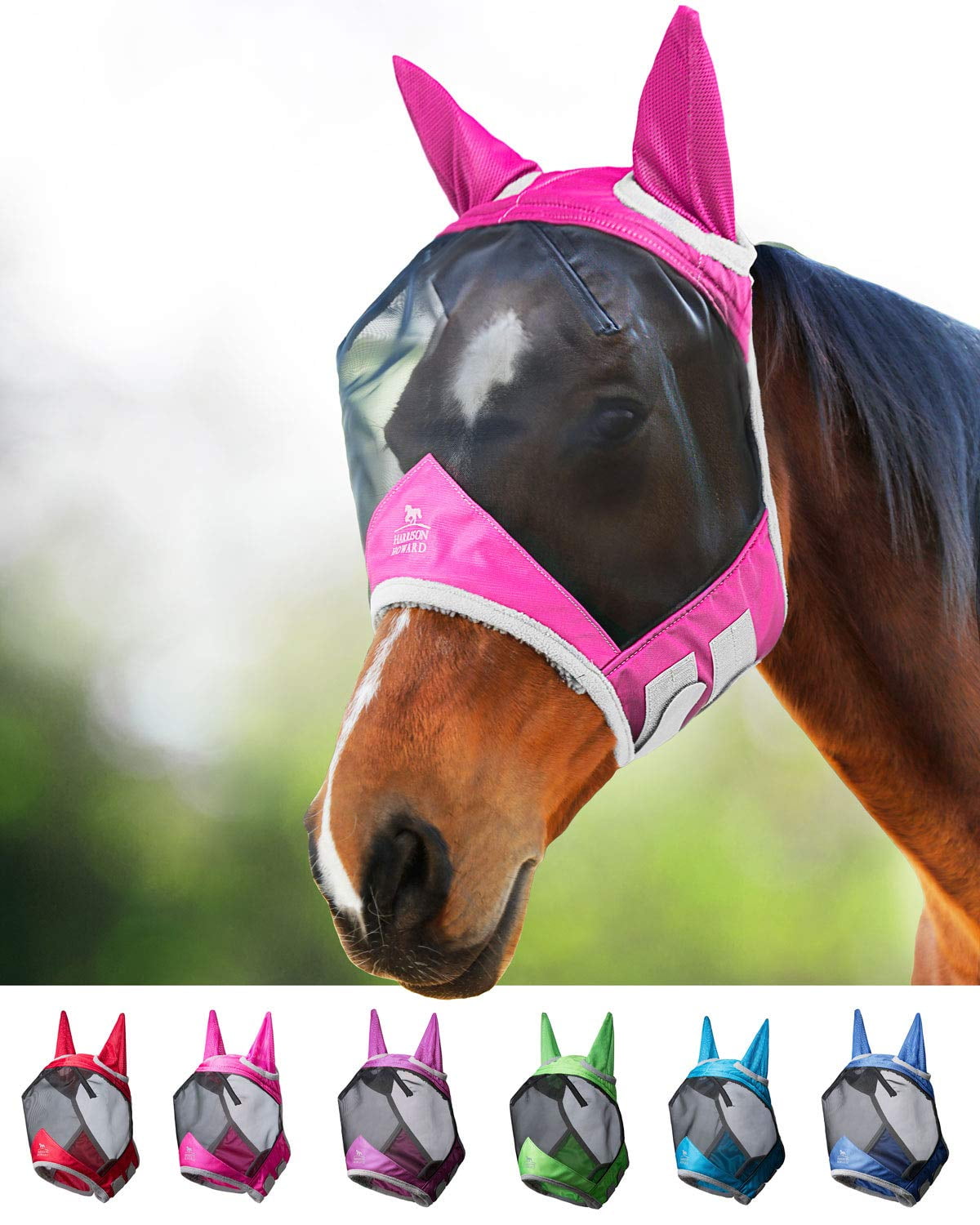 Harrison Howard CareMaster Pro Luminous Horse Fly Mask Standard with ...