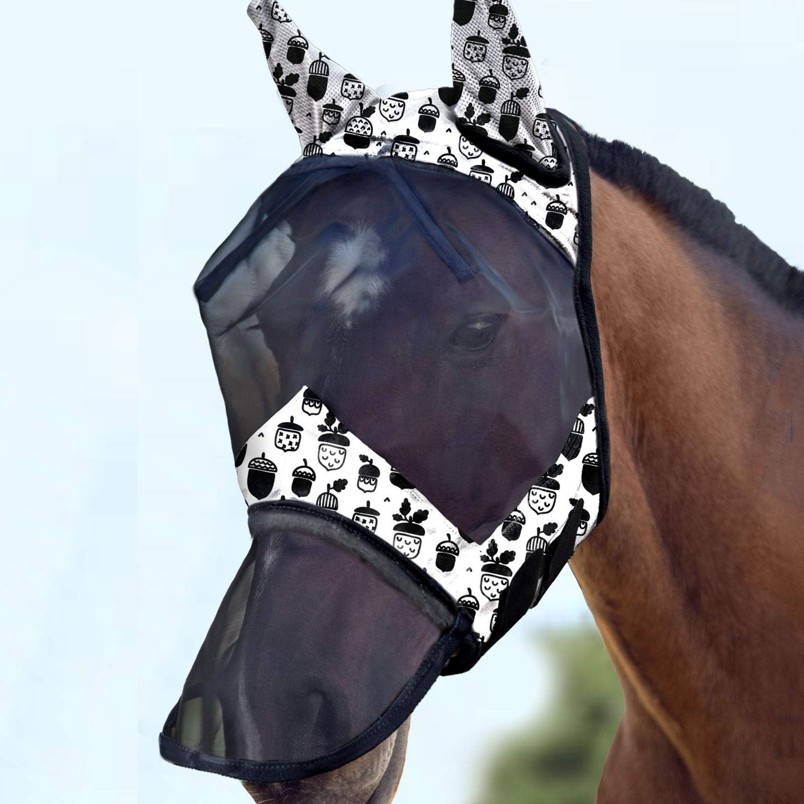 Harrison Howard LumiVista Horse Fly Mask Long Nose with Ears UV ...