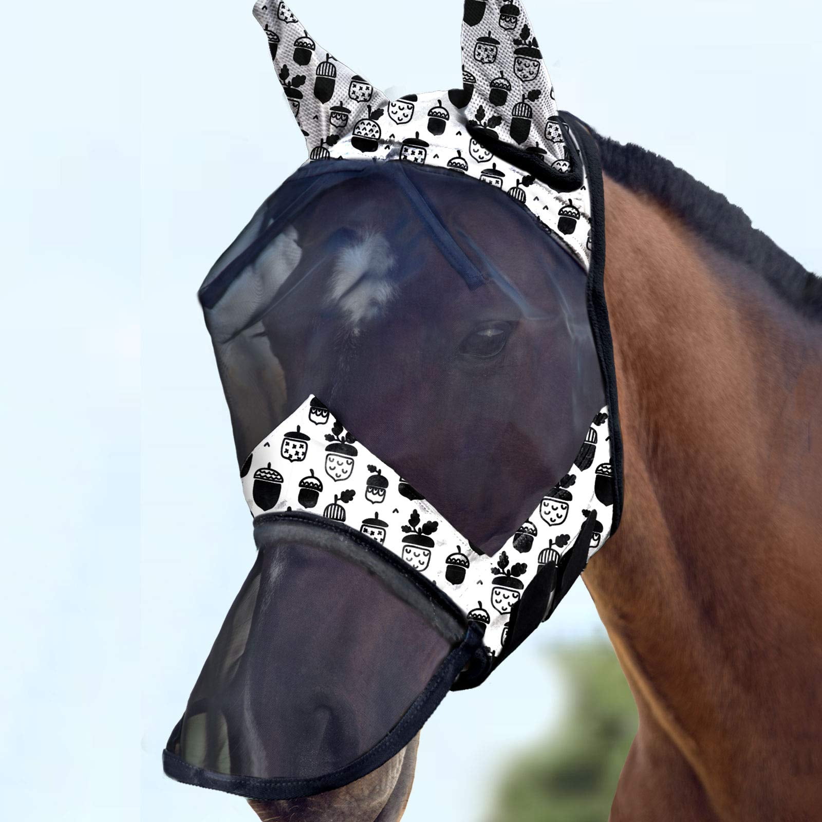 Harrison Howard LumiVista, UV Protection Mask Horse Fly Mask with Ears ...