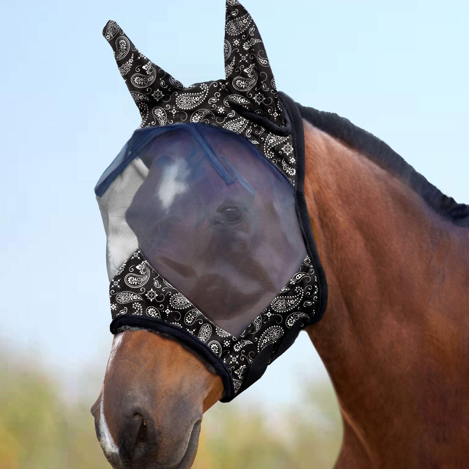 Harrison Howard LumiVista Horse Fly Mask Standard with Ears UV ...