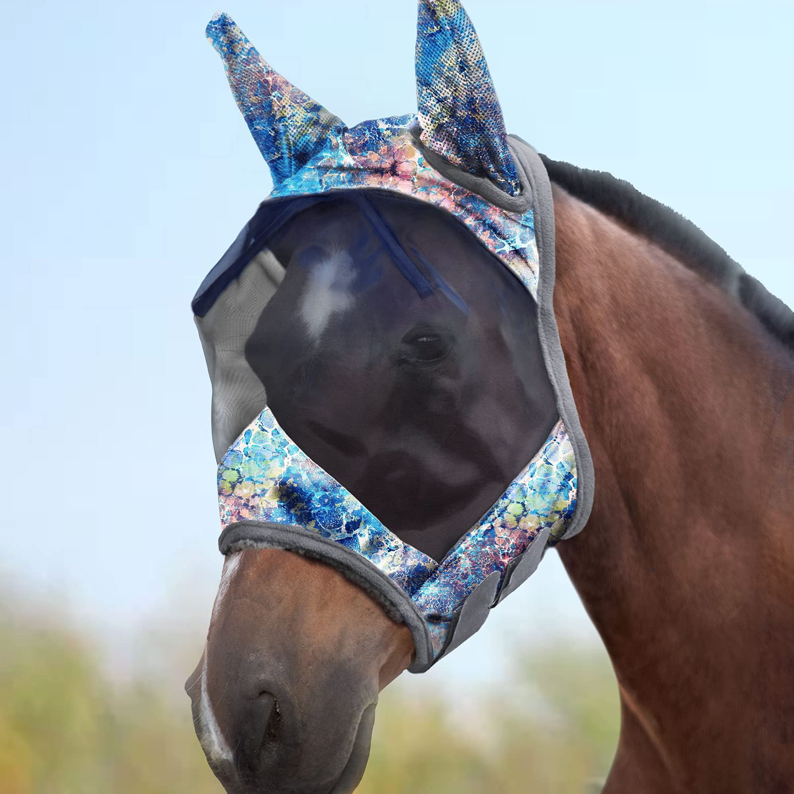 Harrison Howard LumiVista Horse Fly Mask Standard with Ears UV ...