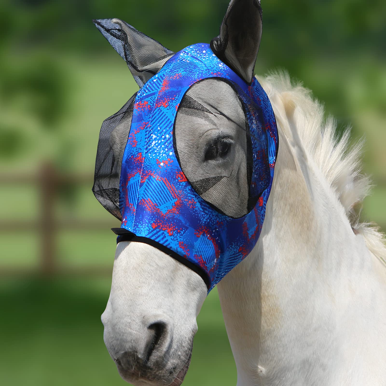 Harrison Howard Stretch, Breathable, UV Protective Fly Mask with Mesh ...