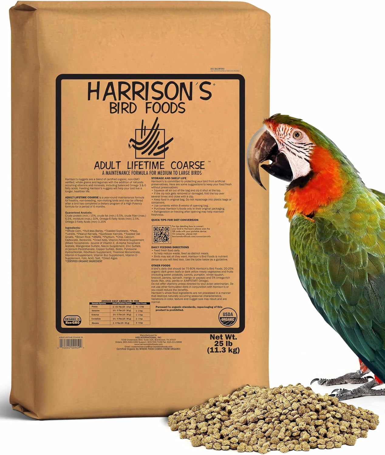 Harrison's Bird Foods Pepper Lifetime Coarse Certified Organic Non-GMO ...
