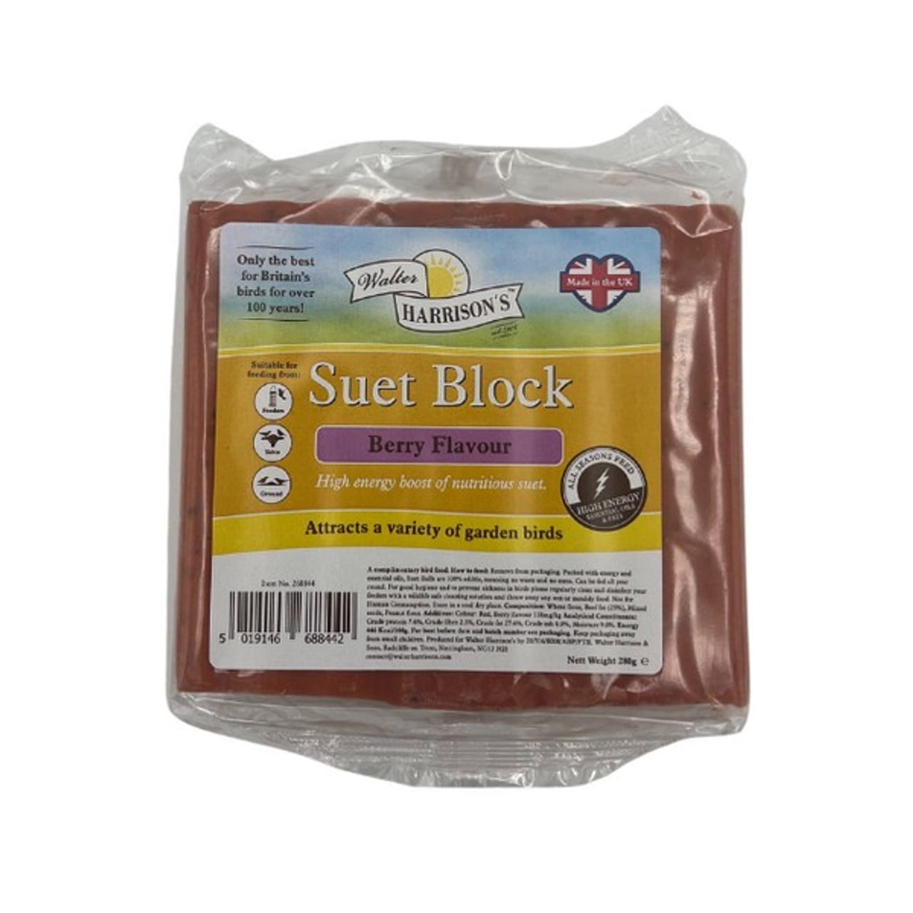 Harrisons Suet Block with Berries Bird Health 280g Case of 10 - Walmart.com