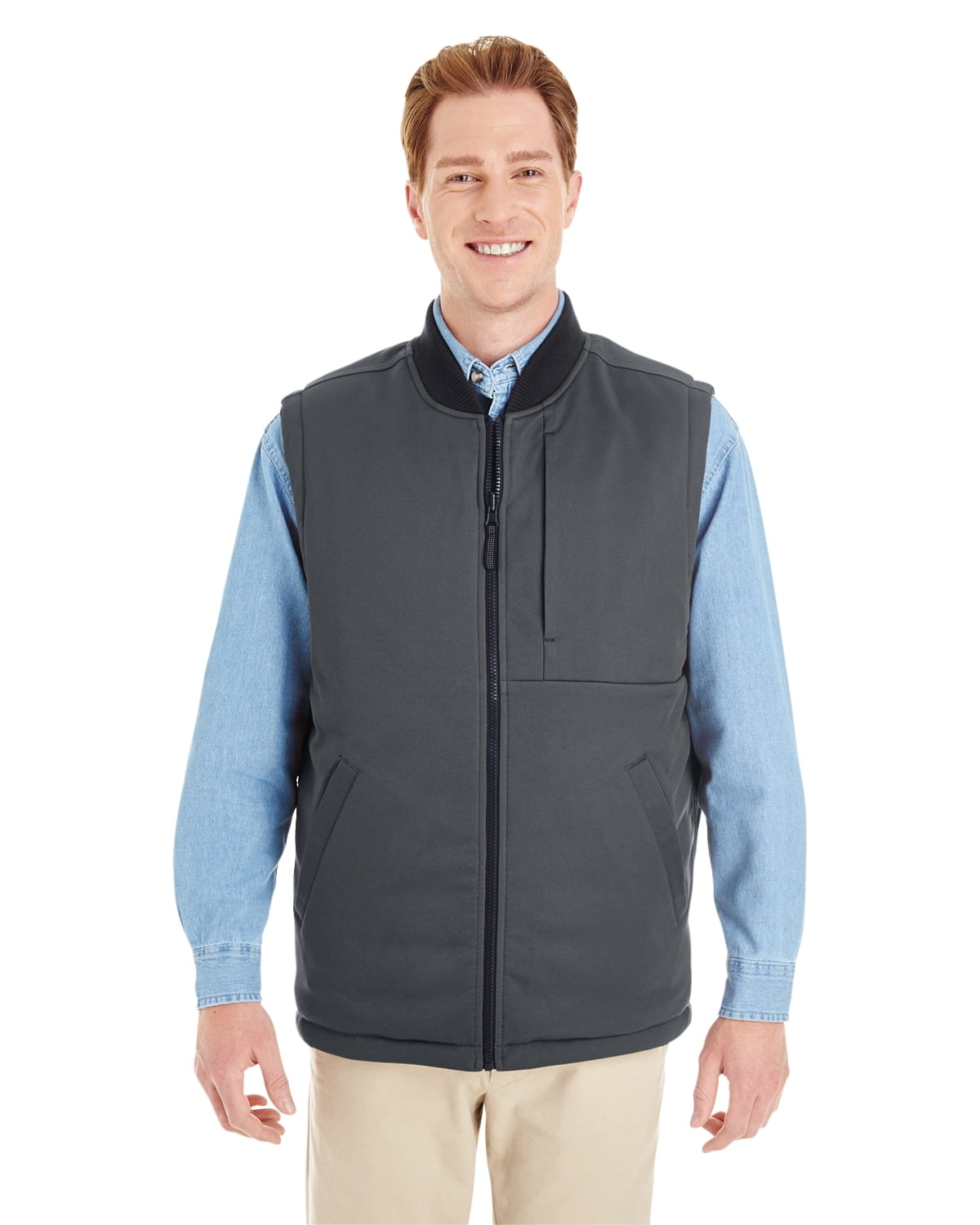 Harriton M776 Unisex Dockside Interactive Reversible Freezer Vest-Black ...